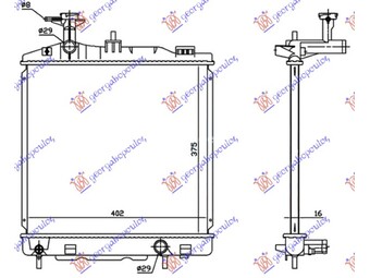 HLADNJAK MOTORA 1.0/1.2 BENZIN (MAN) (375x395x16) MITSUBISHI SPACE STAR 20-