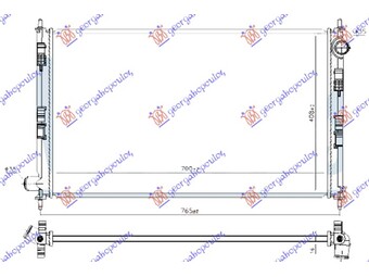 HLADNJAK MOTORA 2.0 BENZIN (700x400x16) (BEZ POKLOPCA) MITSUBISHI OUTLANDER 13-16