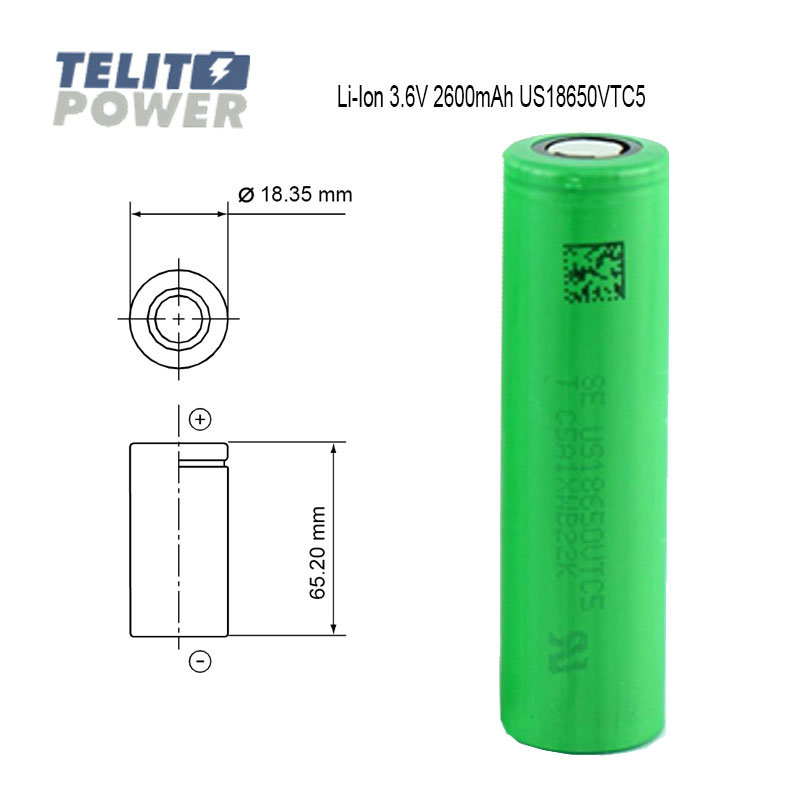 Li-Ion 3.6V 2600mAh US18650VTC5 SONY VTC5