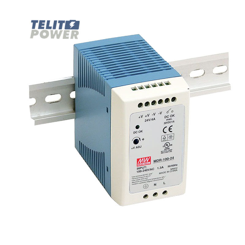 96W Industrijsko napajanje na DIN šini MDR-100-24 MEAN WELL