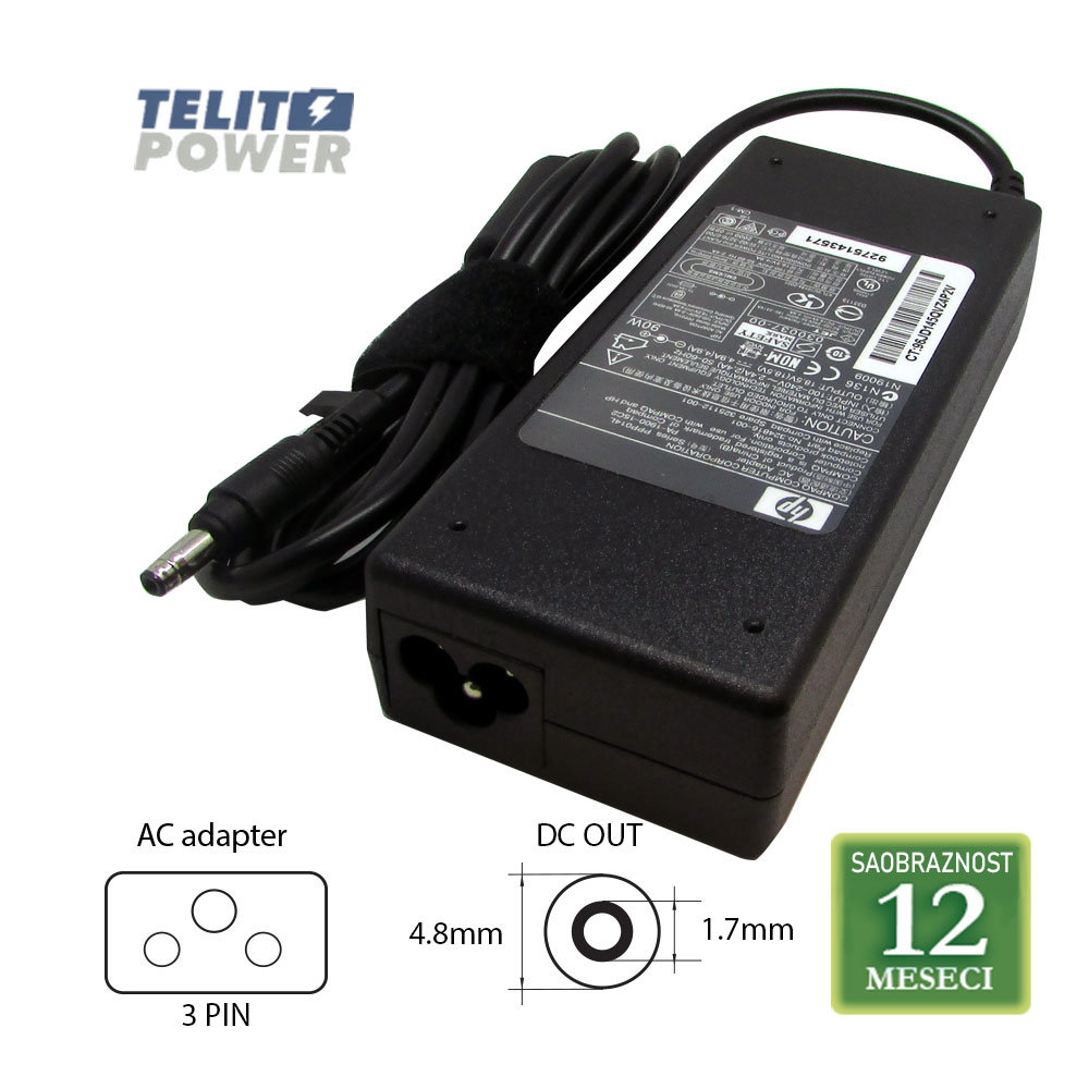 HP/COMPAQ 18.5V-4.5A (4.8*1.7 Bullet ) PA-1900-15C2 90W LAPTOP ADAPTER