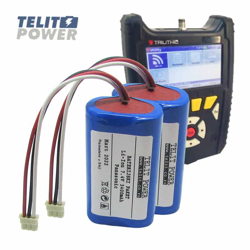 Set Baterija Li-Ion 7.4V 3400mAh za Trilithic 360DSP mrežni tester