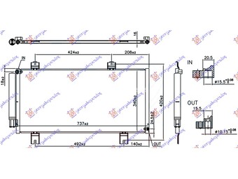 HLADNJAK KLIME 1.3 BENZIN (73.7x35.3x1.6) HONDA JAZZ 15-18