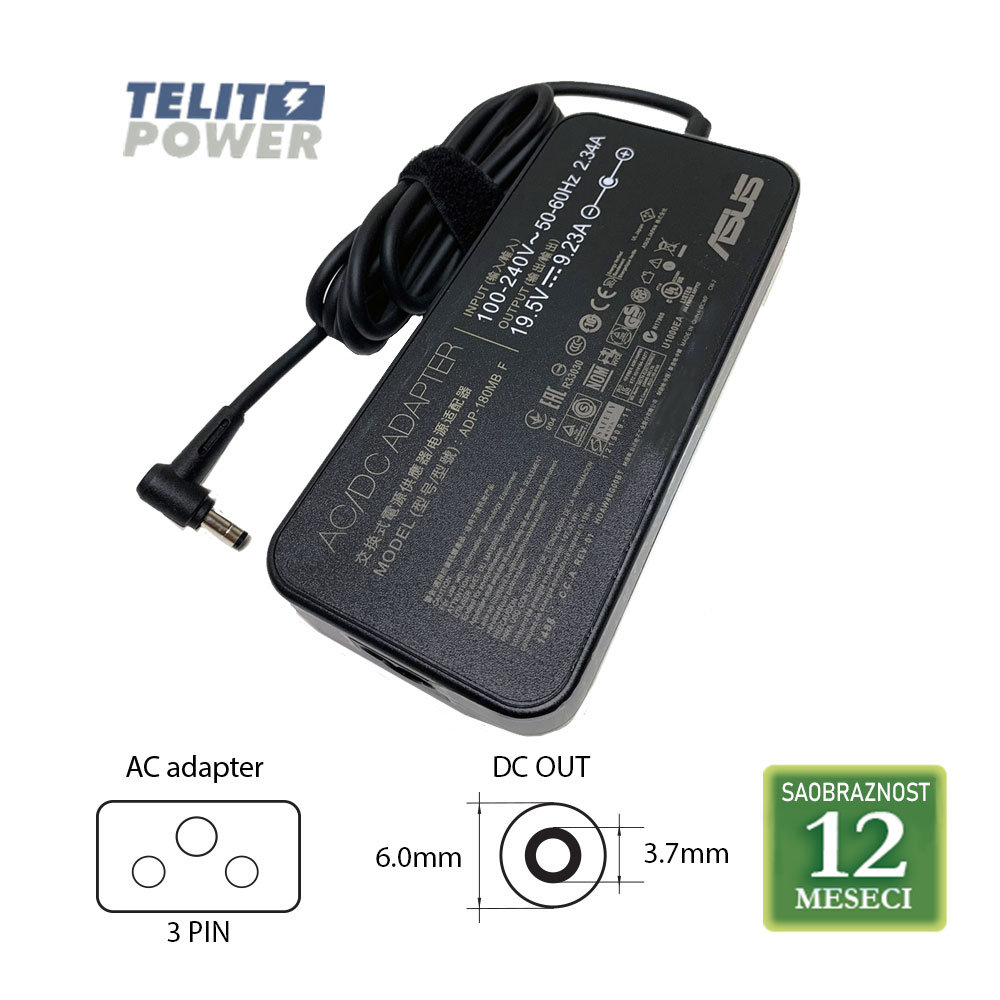ASUS 19.5V-9.23A ( 6.0 * 3.7 ) ADP-180MB F 180W LAPTOP ADAPTER