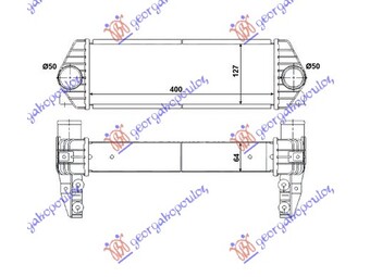 HLADNJAK INTERKULERA 1.8 Di/TDCi DIZEL (400x130x65) 07- FORD TRANSIT CONNECT 10-13