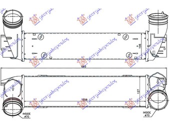 HLADNJAK INTERKULERA 3.0 (335i) BENZIN / 3.0 (335D) DIZEL (510x130x105) CEVI 70/70 BMW X1 (E84) 1...