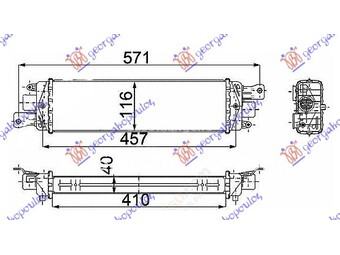 HLADNJAK INTERKULERA 1.3 JTD (410x115x40) 03- FIAT STRADA 05-14