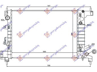 HLADNJAK MOTORA 1.2i/1.4i (55x39.6x17) CHEVROLET AVEO SDN-H/B 12-