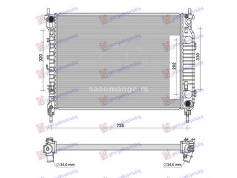 HLADNJAK MOTORA 2.2 TDCi DIZEL (MAN) (670x500x34) (KOYO) CHEVROLET CAPTIVA 12-