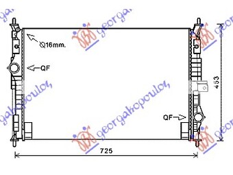 HLADNJAK MOTORA BENZIN/DIZEL (65x43.5x18) (VALEO TIP) CITROEN C4 PICASSO 14-17