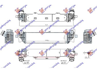 HLADNJAK INTERKULERA 2.0/3.0 DIZEL (544x137x95) BMW SERIES 5 (G30/G31) 16-20