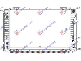 HLADNJAK MOTORA 2.0 BENZIN (MAN/AUTO) (700x460x26) -04 FORD MAVERICK 00-08