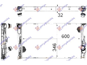 HLADNJAK MOTORA 3.0 (135i) BENZIN (MAN) - 2.0 (116D-118D-120D-123D) DIZEL (MAN/AUTO) (600x340x32)...