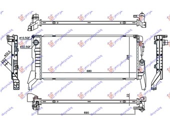 HLADNJAK MOTORA ZA SVE MODELE DIZEL (MAN) (680x298x22) BMW X1 (F48) 15-19