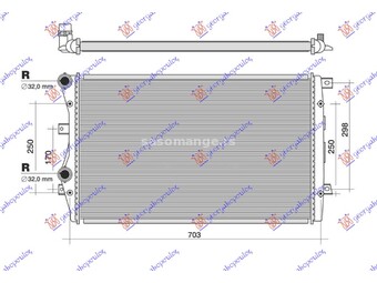 HLADNJAK MOTORA 1.8/2.0 TFSi BENZIN (650x450x34) (MEHANICKI SPOJ) VW NEW BEETLE 11-16