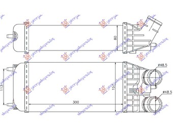 HLADNJAK INTERKULERA 1.4/1.6 DIZEL (300x157x80) 48.5mm OPEL CROSSLAND X 17-20