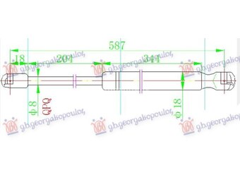 AMORTIZER GEPEK VRATA 5 VRATA (588L-400N) OPEL ASTRA J 5D/S.W. 13-16