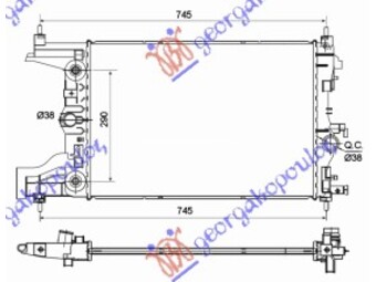 HLADNJAK MOTORA 1.6 ????IN (AUTO) (-AC) (58x39x16) OPEL ASTRA J 5D/S.W. 10-13