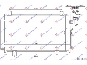 HLADNJAK KLIME ZA SVE MODELE BENZIN (GAS R134) (658x368x16) MAZDA 6 18-