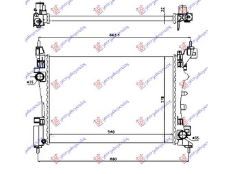 HLADNJAK MOTORA ZA SVE MODELE BENZIN (MAN/AUTO) (+/-AC) (54x37.5) FIAT PUNTO 12-