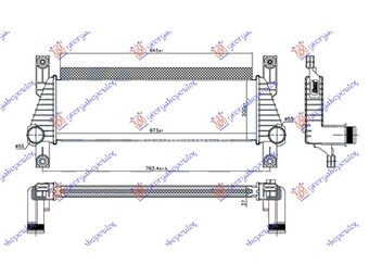 HLADNJAK INTERKULERA 2.2 TDCi DIZEL (673x200x37) MAZDA P/U 2/4WD BT-50 13-