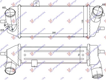 HLADNJAK INTERKULERA 1.4/1.6 CRDi (300x135x70) KIA VENGA 10-