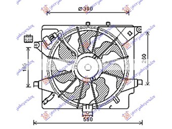 VENTILATOR KOMPLET (DIZEL) (HALLA TIP) HYUNDAI i30 3D 13-17