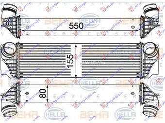 HLADNJAK INTERKULERA 3.0 BENZIN - 2.0/3.0 DIZEL (550x155x80) (BEHR) BMW SERIES 5 (F10/11) 10-13