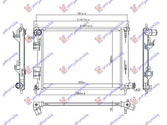 HLADNJAK MOTORA 1.2/1.4i BENZIN (MAN) (500x380x16) HYUNDAI i20 12-14