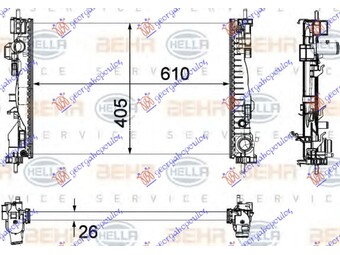 HLADNJAK MOTORA 1.4 TURBO (125-170) (61x40.5x2.6) (MAHLE BEHR PREMIUM LINE) ALFA ROMEO GIULIETTA 10-