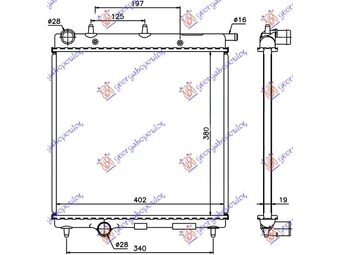 HLADNJAK MOTORA 1.4 BENZIN (AUTO) (380x390) PEUGEOT 1007 05-09