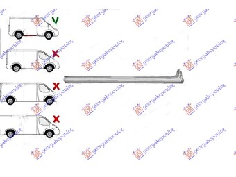 SAJTNA KLIZNIH VRATA (KRATKA SASIJA) DESNO FORD TRANSIT 00-06