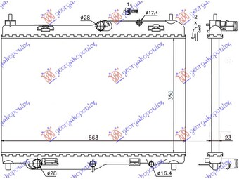 HLADNJAK MOTORA 1.4 BENZIN (AUTO) (56x35.5) FORD FIESTA 08-13