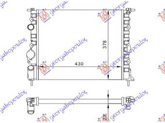 HLADNJAK MOTORA BENZIN (-AC) (43x38) BEZ PUMPE RENAULT KANGOO 98-03