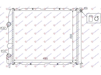 HLADNJAK MOTORA BENZIN (+AC) (48x40x2.8) (MEHANICKI SPOJ) RENAULT KANGOO 98-03