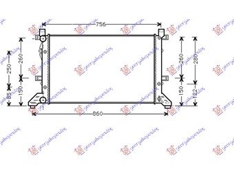 HLADNJAK MOTORA 2.3 BENZIN/2.5/2.8 TDI (MAN) (67.9x39.9x2.6) VW LT 98-06