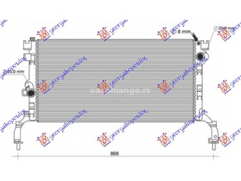 HLADNJAK MOTORA 1.5-2.0 DCI DIZEL (MANULENI) (+/-AC) (689x329) RENAULT LAGUNA 07-15