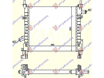 HLADNJAK MOTORA BENZIN (+/-AC) (380x349 x16) FORD KA 97-08