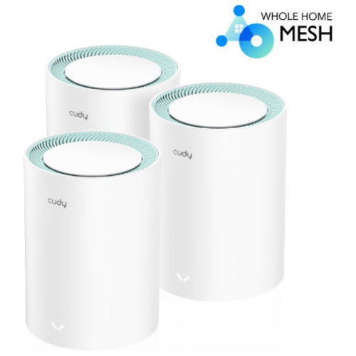 Cudy M1300 3-pack AC1200 Dual Band 2.4Ghz+5Ghz WiFi MESH, GiGABIT, 4x Antena 16MB/128DDR, 16/128mb