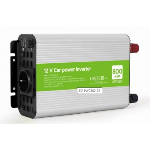 Pretvarač napona Energenie EG-PWC800-01 12V-220V 800W/USB/auto priključak