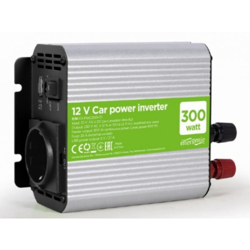 EG-PWC300-01 Gembird 12V Auto inverter DC/AC 300W+USB port