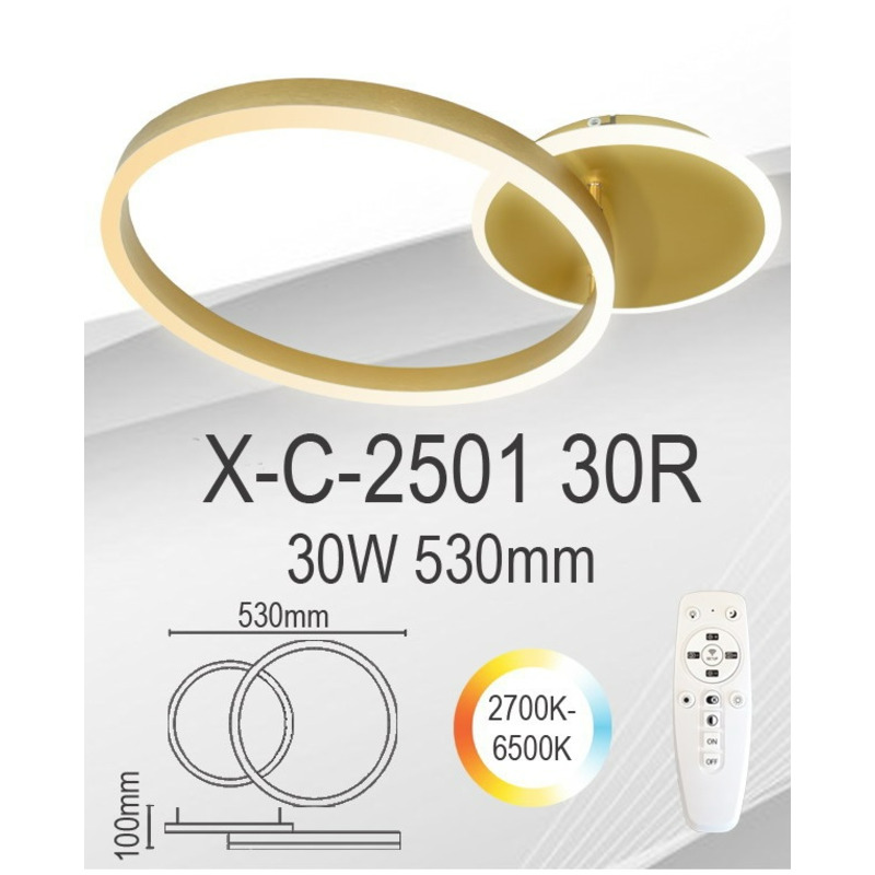 X-C-2051 30R PLAFONJERA 30W GOLD XENON LIGHT