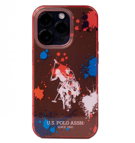 Futrola Polo With Splatter Pattern & Horse Logo za Iphone 14 Pro crvena