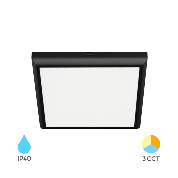 Led panel 20W nadgradni 3u1 crni kvadratni