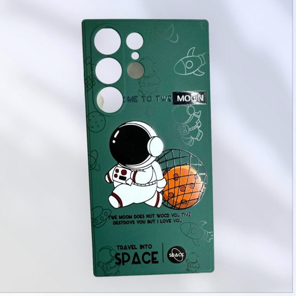 Maska astronaut print za Samsung S23 ultra zelena