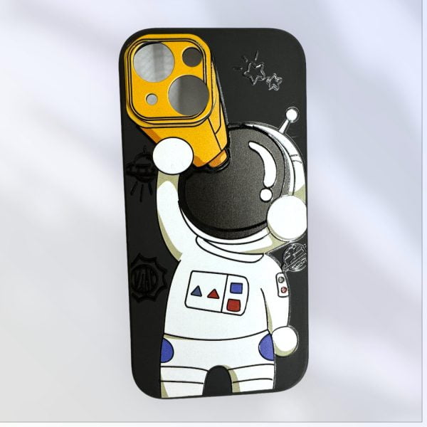 Maska astronaut print za iPhone 13 crna