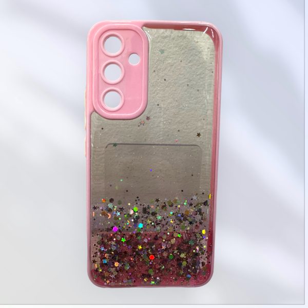 Maska Frame Glitter za Samsung A54 roze