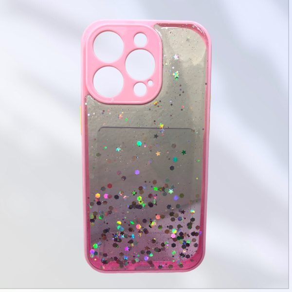 Maska Frame Glitter za iPhone 14 pro max roze