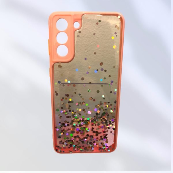 Maska Frame Glitter za Samsung S21 plus roze