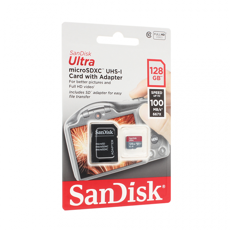 Memoriska kartica SanDisk SDXC 128GB Ultra Micro 100MB/s Class 10 sa adapterom